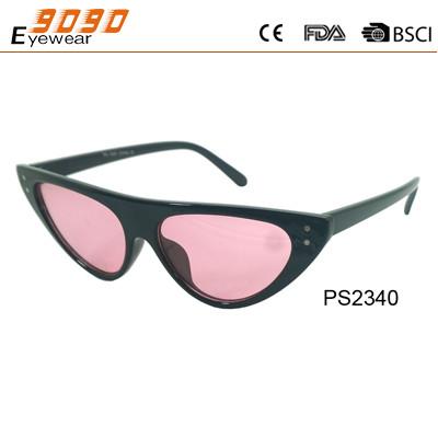 China La nueva llegada y la venta caliente del gato-ojo forma las gafas de sol plásticas, con dos pernos en el marco en venta