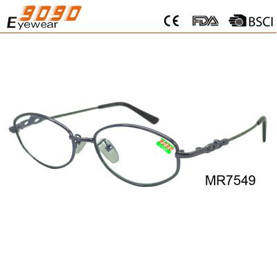 China Vidrios de lectura de moda de alta calidad del nuevo diseño, hechos del acero inoxidable con color púrpura en venta