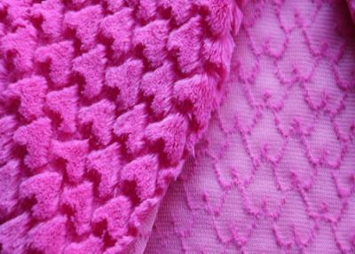 China Pink Faux Fur PV Plush Fabric With Spray 270gsm / 160cm Width for sale
