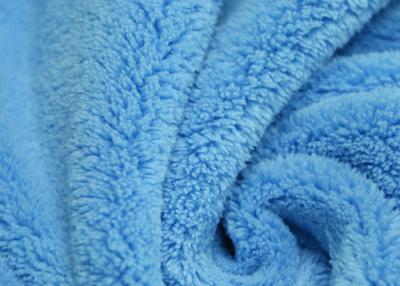 China Blue color Finished Coral Fleece Fabric For Pajama / Pillow Anti - Static for sale