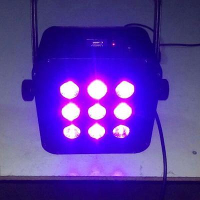 China 2017 newly 9X15W RGABW battery recharged flat led par,battery powered par led dmx,led stage lights,led par cans for sale