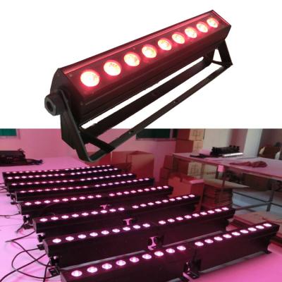 China factory lighting 9PCS 18W RGBAWUV 6in1 led wash light,wedding lighting,dmx512 led wall washer,building color wash for sale