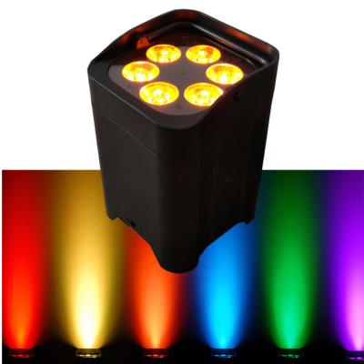 China factory price 6X18W RGABWUV battery led par,battery powered led stage lighting rgbawuv battery recharged led light for sale