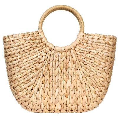 China 2021 new arrive Fashion Corn Husk Weaving Top-handle handbag Gift for Mother Women Stylish hand-woven Straw Tote Bags for sale