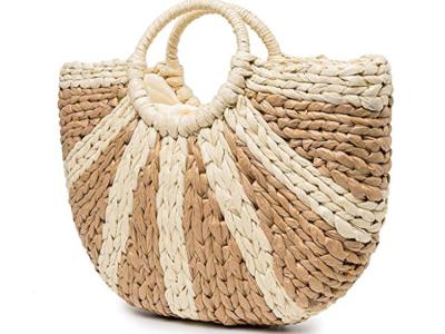 China Ecofriendly hot products paper straw bag hot summer handmade beach bag straw woven handbag for sale