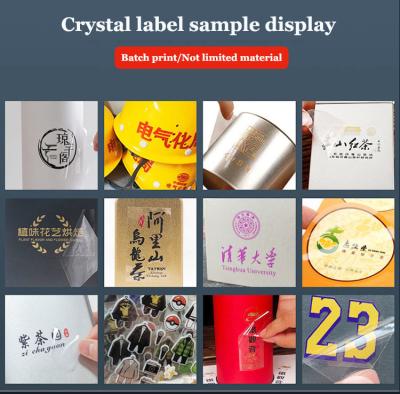 China UV-printer Crystal Label I3200 inkjet board witte inkt warm stempelen UV rollen patroon digitaal direct spray textiel Printer Te koop