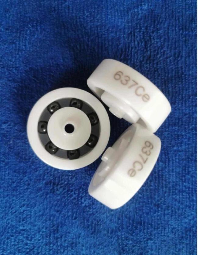 ZrO2 ceramic ball bearing close-up view showing precision construction