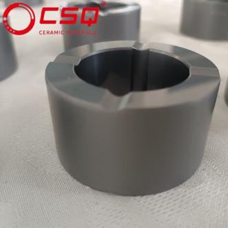 China Custom Silicon Carbide Sliding Bearing Sleeve With 1650°C Max Temperature Pressureless Sintered For Pumps for sale