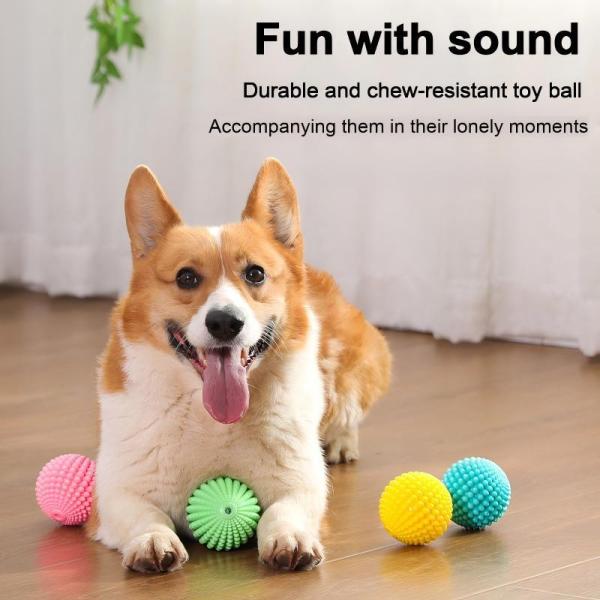 Quality 7.5cm Unbreakable TPR Silicone Dog Chewing Squeaky Toy For Grinding And Cleaning Teeth for sale