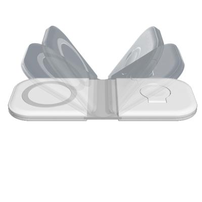 China High Quality Portable Mobile Phone White Magnetic Two Way Wireless Charger A16 With ABS+silicone Material for sale