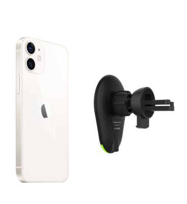 China 2021 High Quality Black A17 Car Charger Magnetic Wireless ABS+Silicone Material Mobile Phone 2021 Light Weight And Simple Design for sale