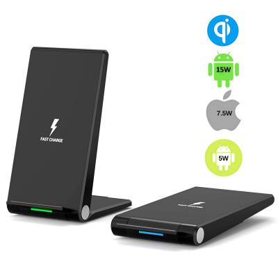China Hot Selling 10W Radio Fast Mobile Phone Charger 3 in 1 E9 10W Wireless Charger Station Stand Folding Dual Use Wireless Charger for sale
