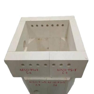 China CrO Content % Fused Corundum AZS Refractory Brick for Glass Blowing Furnace for sale