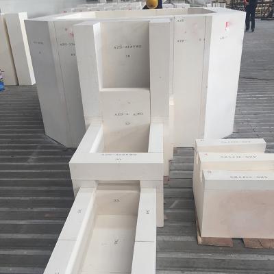 China Dimensão de personalização Bloco AZS de fundição eletro-fusionado refratário para produção de garrafas de vidro à venda
