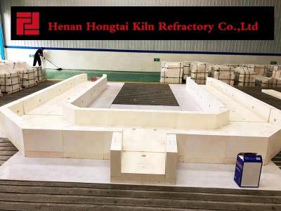 Cina Dimensione personalizzata Al2O3 Contenuto % 45% Fuso Fuso Vecchio Refrettorie Azs Blocchi Corona mattoni in vendita