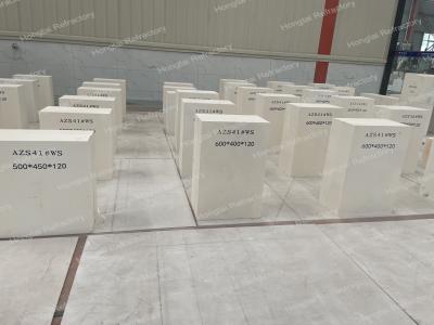 Cina Contenuto di CrO % 0 e fusione senza vuoto AZSWS33 mattoni fusi per fondo forno di vetro in vendita