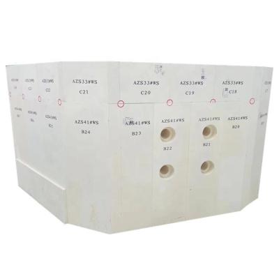 China Geoxideerd gesmolten AZS vuursteen voor glazen oven op maat van Henan vuurvaste baksteen Te koop