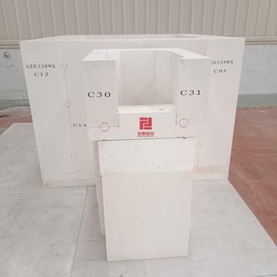 China Alto teor de MgO AZS 33 tijolo para canal de mesa flutuante no bloco de refratários fundidos à venda