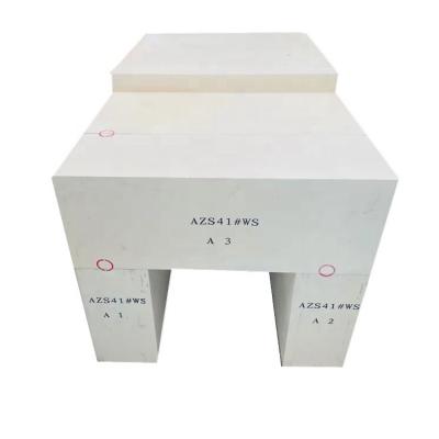 China resistenti alla corrosione e al calore AZS41 mattoni di zirconio corindone fuso per forno di vetro for sale