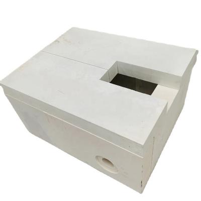 China Tamanho personalizado AZS fundido fundido para 10M2 tanque de fusão do forno de vidro em tijolo refratário de alta alumina branco à venda