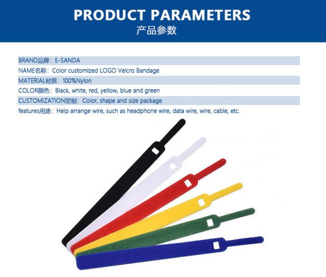 Close-up of hook and loop cable tie texture