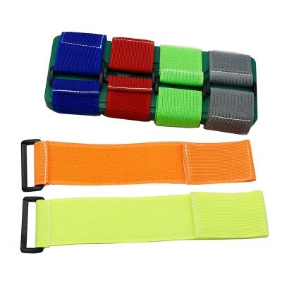 China Colorful Iron Buckle Elastic Hook And Loop Tape Elastic Loop Fastener For Waist Cinching Straps for sale