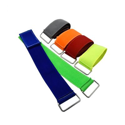 China Colorful Iron Buckle Elastic Hook And Loop Tape Elastic Loop Fastener For Waist Cinching Straps for sale