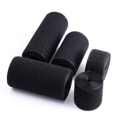 China Black And White Sewing Hook And Loop Glue Free Sew On Hook And Loop For Clothing Luggage for sale