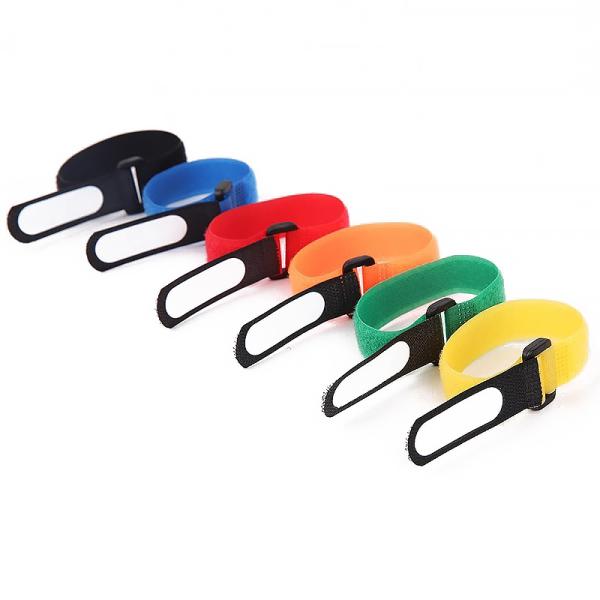 Quality Writable Hook And Loop Cable Tie 15mm Nylon Cable Management Straps Pressure for sale