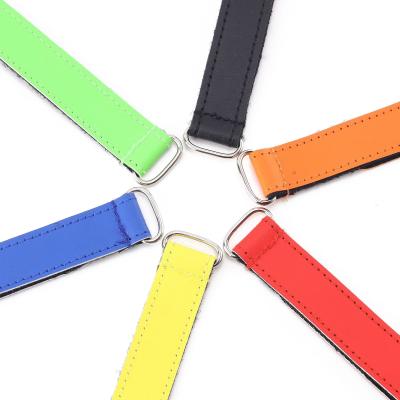 China Leather Hook And Loop Cable Ties Anti Slip Cable Management Straps For Drones And Model Aircraft for sale