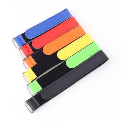 China Colored Iron Buckle Hook And Loop Cable Strap Anti Slip Lightweight Customizable for sale
