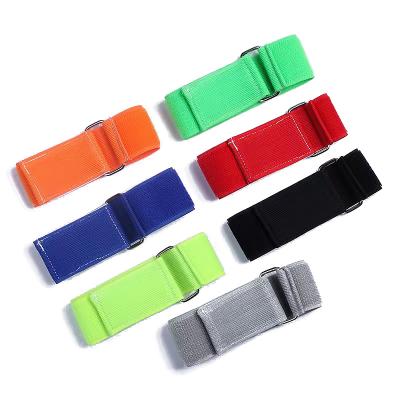 China 10mm Colorful Hook And Loop Elastic Straps Iron Buckle Non Fuzz Textile Sofa Binding for sale