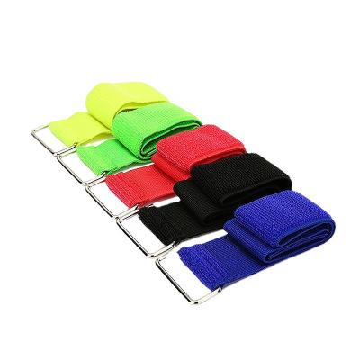 China 10mm Colorful Hook And Loop Elastic Straps Iron Buckle Non Fuzz Textile Sofa Binding for sale