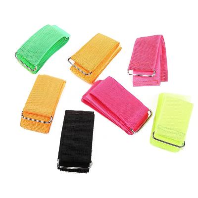 China 10mm Colorful Hook And Loop Elastic Straps Iron Buckle Non Fuzz Textile Sofa Binding for sale