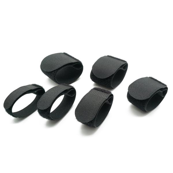 Quality Black And White P Shaped Cable Hook And Loop Headphone Double Sided 12mm for sale