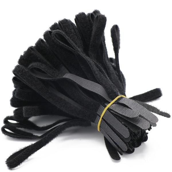 Quality Black And White P Shaped Cable Hook And Loop Headphone Double Sided 12mm for sale