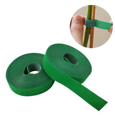 China Nylon Back To Back Hook And Loop Green Plant Binding Back To Back Tape Soft for sale