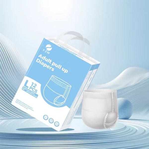 Quality White Elastic Waist Pull Up Pants for Adults with Leak Guard and Odor Control for sale