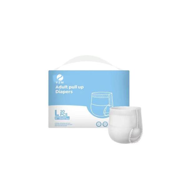 Quality White Elastic Waist Pull Up Pants for Adults with Leak Guard and Odor Control for sale