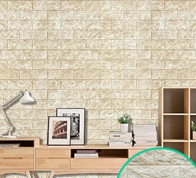 China New Style 3d Xpe Foam Brick Wallpaper Beautiful Design Wall Paper for sale
