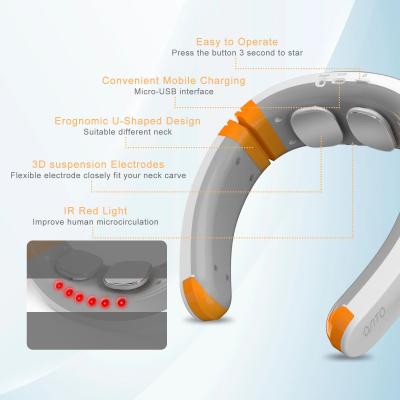 China Intelligent Neck Lift Massage Device with Dual Hands LED Heater and EMS 1kg Customize for sale