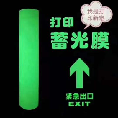 China PVC Material 2-12 Hours Printable Glow in The Dark  Vinyl Tape Photoluminescent Vinyl for exit sigr Warn Signs, Fire Saf for sale