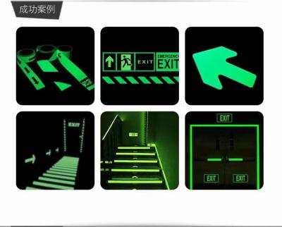 Cina 1.24x45.7m Eco solvente Stampabile Glow In The Dark Nastro in vinile Rotoli Pellicola vinilica fotoluminescente 4h per segnale di uscita di sicurezza in vendita