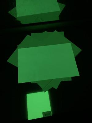 China Coated Eco-solvent/UV printable 1x1.2m PVC photoluminescent rigid sheet panels 1.1mm glow in the dark sheets  4-12 hours for Emergency/Fire Extinguisher  Signs for sale