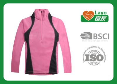 China Pink Color Ladies Fleece Coats , Hunting Fleece Jacket Windbreak for sale
