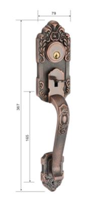 China Classic Hexagonal Door Handle Yellow Bronze Room Door Lock Split Body Wood Door Lock for sale