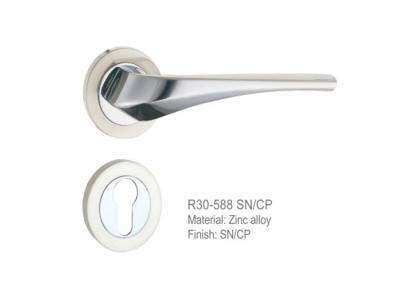 China Chrome Plated Zinc Alloy Door Handle , Door Pull Handles  Profile Cylinder 85mm Length for sale
