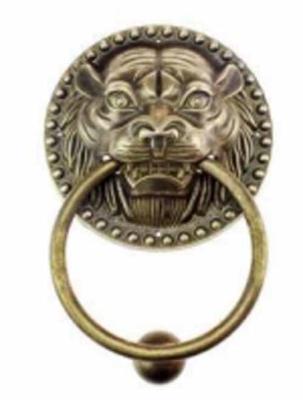 China Corrosion Resistant Round Lion Head Pull Door Knockers Handles Classical Design for sale
