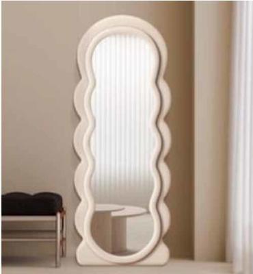 China Luxury Home Decorative Large Wavy Shape Irregular Big Standing Mirror Wall Full Body Mirror Full Length Floor Mirror for sale