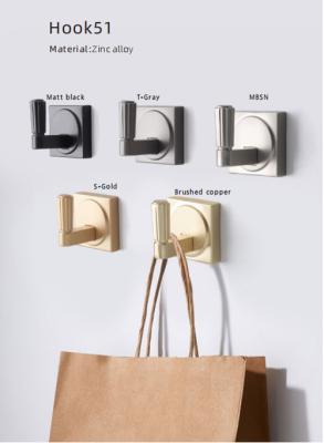 China Minimalist Metal Wall Hooks Self-Adhesive Waterproof Single Hook for Clothing 4.5cm Square and Round Design for sale